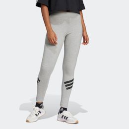 Damen Leggings "FUTURE ICONS 3-STREIFEN", grau, Gr. XS, adidas Sportswear, Obermaterial: 90% Baumwolle, 10% Elasthan, Hosen, sportlicher Stil, f&uuml;r