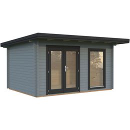 Gartenhaus Palmako "Heidi", hellgrau, anthrazit, Fu&szlig;boden im Gartenhaus, ohne Dacheindeckung, Massivholz, Gartenh&auml;user, Gartenhaus, verschiedene Farben