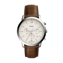 Fossil Damen Chronograph "Neutra"braun, Armbanduhren, Quarzuhr, Armbanduhr, Herrenuhr, Lederarmband, analog, Tag