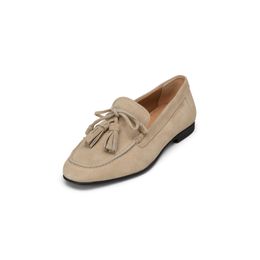 Marc O'Polo MARC O'POLO Damen Loafer "mit Schleife und Quasten", Gr. 42dusty sand, Obermaterial: 100% Leder (Rind), unifarben, Schuhe