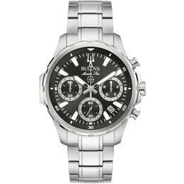 Bulova Herren Chronograph "Marine Star Series B", silber, Armbanduhren, Quarzuhr, Armbanduhr, Herrenuhr, Edelstahlarmband, analog