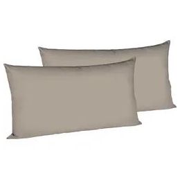 Kissenbez&uuml;ge Fleuresse "Colours", grau (taupe), B:40cm L:80cm, Interlock-Jersey, Obermaterial: 100% Baumwolle, Kissenbez&uuml;ge, edler, b&uuml;gelfreier Interlock-Jersey aus 100% Baumwolle