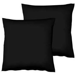 Kissenbez&uuml;ge Fleuresse "Colours", schwarz, B:80cm L:80cm, Interlock-Jersey, Obermaterial: 100% Baumwolle, Kissenbez&uuml;ge, edler, b&uuml;gelfreier Interlock-Jersey aus 100% Baumwolle