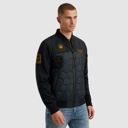 PME-Legend PME LEGEND Herren Bomberjacke, schwarz, Gr. 5XL, Strukturmuster, unifarben, Web, Obermaterial: 80% Baumwolle, 15% Polyester, 5% Elasthan, Jacken, mit