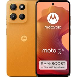 Motorola Smartphone "moto g15", 128 GB, orange, Mobiltelefone