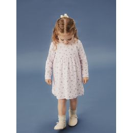 name it M&auml;dchen Minikleid "NMFNELIA LS DRESS PB", rosa, Gr. 128, bedruckt, Jersey, Obermaterial: 95% Baumwolle, 5% Elasthan, Kleider