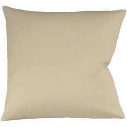 Kissenbezug Fleuresse, B:80cm L:80cm, beige, Mako-Satin, Mako-Satin, Kissenbez&uuml;ge, "Colours Mako Satin, 100% Baumwolle, mit Rei&szlig;verschluss", Mako