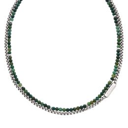 Emporio Armani Damen Kette ohne Anh&auml;nger "Schmuck Geschenk Edelstahl", Edelstahl, L: 57 B: 4mmedelstahlfarben, gr&uuml;n, Edelstahl, B:4mm, Halsketten,