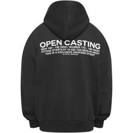 DROPSIZE Herren Kapuzensweatshirt "Dropsize Herren Dropsize Heavy Oversize ''OPEN CASTING'' Hoodie"washed schwarz, Gr. S, bedruckt, 70% Baumwolle,