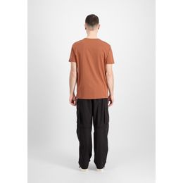 Herren T-Shirt "Basic T-Shirt BL Rubber", braun, Gr. XXL, Alpha Industries, Obermaterial: 90% Baumwolle, 10% Polyester, Shirts