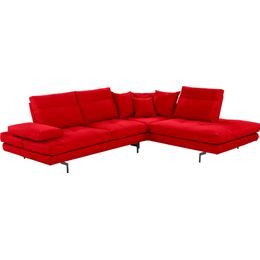 Ecksofa Calia italia, B:288cm H:90cm T:232cm, rot, Mikrofaser mit Nubuk Optik (100% Polyester), Wohnzimmer, Sofas, "Toby Wing, B/T: 288/232 cm,