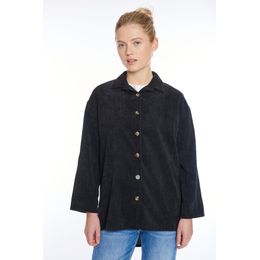 Haily's HAILY&rsquo;S Damen Longbluse "LS P BL Ro44bina"schwarz, Gr. L, unifarben, Cord, Obermaterial: 100% Polyacryl, Blusen