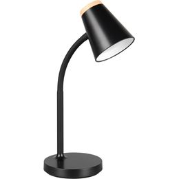 LED Tischleuchte "PONGO, LED Tischleuchte m. Kippschalter, 4,5W 500 Lumen 3000K warmwei&szlig;", 1, H: 36cm, 1 Stk., schwarz, REALITY LEUCHTEN, Leuchten,