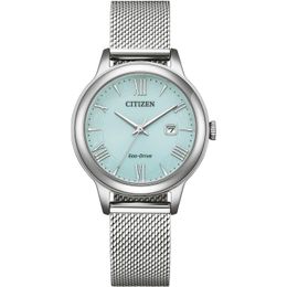 Citizen Damen Solaruhr, silber, Armbanduhren, Armbanduhr, Damenuhr, Edelstahlarmband, analog, Datum, Eco-Drive