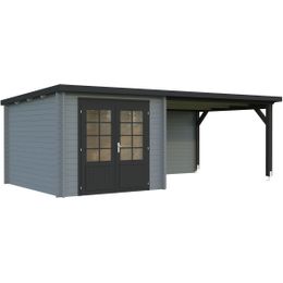 Gartenhaus Palmako "Ella", hellgrau, anthrazit, ohne Fu&szlig;boden, ohne Dacheindeckung, Massivholz, Gartenh&auml;user, Gartenhaus, verschiedene Farben