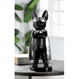 Tierfigur, B:13cm H:32,5cm T:10cm, schwarz, CASABLANCA BY GILDE, Kunstharz, Dekofiguren, "Hund Hero Dog stehend"