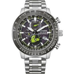Citizen Herren Funk-Multifunktionsuhr "Promaster Geo Trekker", silber, Armbanduhren, Armbanduhr, Solar, Herrenuhr, Edelstahlarmband, Datum, 2.
