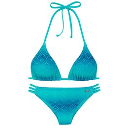 Buffalo Damen Triangel-Bikini, blau, Gr. 44, Farbverlauf, Polyester, Recycling-Polyamid, Bikini-Sets, mit Farbverlauf