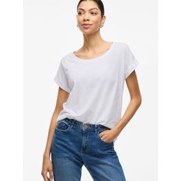 Vila Damen Rundhalsshirt "VIDREAMERS NEW PURE T-SHIRT/SU-NOOS", wei&szlig;, Gr. XL, unifarben, Jersey, Obermaterial: 50% Baumwolle, 50% Polyester, Shirts,