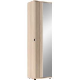Garderobenschrank Innostyle, B:55cm H:202cm T:38cmbasalt, riva eiche, Holzwerkstoff, MDF, Metall, Flur, Schr&auml;nke, "PISA Garderobenschrank", T&uuml;r re/li