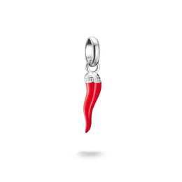 Thomas Sabo Damen Charm-Einh&auml;nger "Charm Cornicello - Connect"silberfarben, rot, Silber 925 (recycelt), Charms, Emaille
