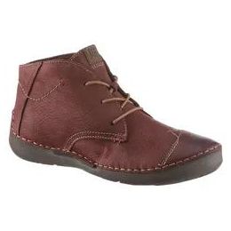 Schn&uuml;rboots Josef Seibel "Fergey 18", Damen, Gr. 37, rot (bordeaux), Nubukleder, used, Schuhe Schn&uuml;rboots, Komfortschuh mit Wechselfu&szlig;bett