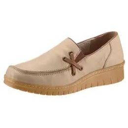 Slipper Loretta, Damen, Gr. 42, beige, Leder, Schuhe Slipper