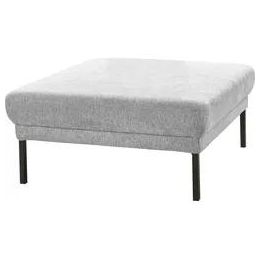 Hocker 3C Candy "Mallow", silber, B:90cm H:43cm T:90cm, 100% Polyester, Hocker, Sitzhocker, passend zur Polsterserie "Mallow" in Flachgewebe