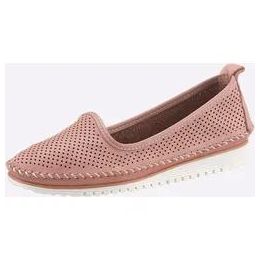 Slipper Heine, Damen, Gr. 37, rosa (altrosa), Leder, Schuhe Slipper