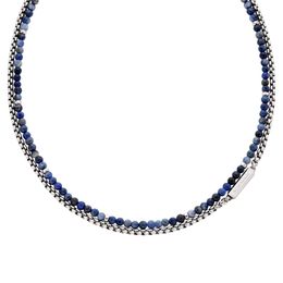 Emporio Armani Damen Kette ohne Anh&auml;nger "Schmuck Geschenk Edelstahl", Edelstahl, L: 57 B: 4mmedelstahlfarben, blau, Edelstahl, B:4mm, Halsketten,