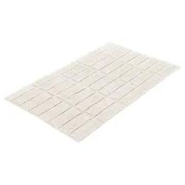 Badematte Kleine Wolke "Tiles", beige (natur), H:13mm, Baumwolle, Badematten, Badematte, Badteppich, Uni Farben, Hoch-Tief Effekt