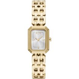 Armani Exchange Damen Quarzuhr, gold, Armbanduhren, Armbanduhr, Damenuhr, Edelstahlarmband, analog