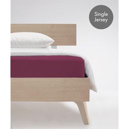 Spannbettlaken Fleuresse, L:200cm, lila, Mako-Jersey, Obermaterial: 100% Baumwolle, Bettlaken, "Jenny C aus feinf&auml;digem Mako-Jersey", f&uuml;r Matratzen