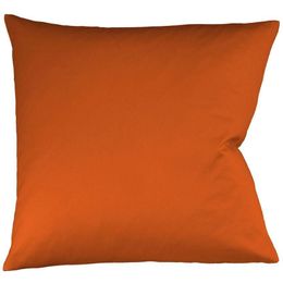 Kissenbezug Fleuresse, B:80cm L:80cm, rot, Mako-Satin, Mako-Satin, Kissenbez&uuml;ge, "Colours Mako Satin, 100% Baumwolle, mit Rei&szlig;verschluss", Mako