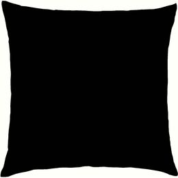 Kissenbezug Kaeppel, B:40cm L:40cm, schwarz, Baumwolle, Obermaterial: 100% Baumwolle, Kissenbez&uuml;ge, "Uni Mako-Satin, 100% Baumwolle", Kissenh&uuml;lle in