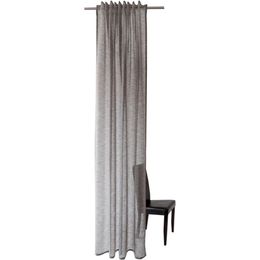 Gardine HOMING, B:140cm H:245cm, grau, Polyester, Wohnzimmer, Gardinen, "Oskar", Fertigschal