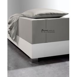 Spannbettlaken Fleuresse, grau, Mako-Jersey, Obermaterial: 96% Baumwolle, 4% Elasthan, Bettlaken, "Comfort XL", Mako-Jersey, f&uuml;r Matratzen bis 40 cm