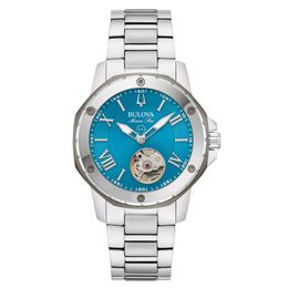 Bulova Damen Automatikuhr "Marine Star Automatic", silber, Armbanduhren, Armbanduhr, Damenuhr, bis 10 bar wasserdicht, Saphirglas