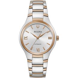Bulova Damen Automatikuhr, silber, Armbanduhren, Armbanduhr, Damenuhr, Edelstahlarmband