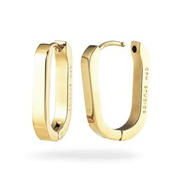 Damen Paar Creolen "Schmuck Geschenk Edelstahl Ohrring Hoop", Edelstahlgelbgoldfarben, Copenhagen Studios, Edelstahl, Ohrringe