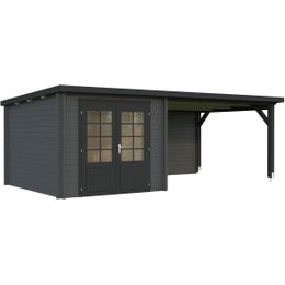 Gartenhaus Palmako "Ella", dunkelgrau, anthrazit, ohne Fu&szlig;boden, ohne Dacheindeckung, Massivholz, Gartenh&auml;user, Gartenhaus, verschiedene Farben