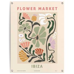 Poster Reinders, B:60cm H:80cm T:0,1cm, rosa, Leinwand, Bilder, "Flower Market", Outdoor f&uuml;r Garten oder Balkon