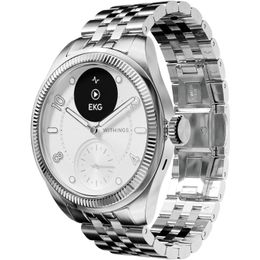 Withings Smartwatch "ScanWatch Nova Brilliant Edition 39mm, Edelstahl, Akku: 35 Tage", 16mm, silber, Smartwatches, Aktivit&auml;tstracking,