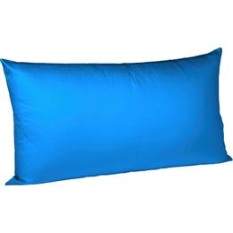 Kissenbezug Fleuresse, B:40cm L:80cm, blau, Mako-Satin, Mako-Satin, Kissenbez&uuml;ge, "Colours Mako Satin, 100% Baumwolle, mit Rei&szlig;verschluss", Mako