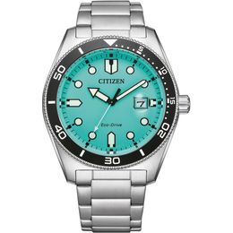 Citizen Herren Solaruhr, silber, Armbanduhren, Armbanduhr, Herrenuhr, Datum, Edelstahlarmband, bis 10 bar wasserdicht