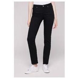 Regular-fit-Jeans SOCCX, Damen, Gr. 30, L&auml;nge 32, schwarz, Denim/Jeans, Material: 77% Baumwolle, 14% Polyester, 7% Viskose, 2% Elasthan, unifarben, regular fit, Jeans, mit normaler Leibh&ouml;he