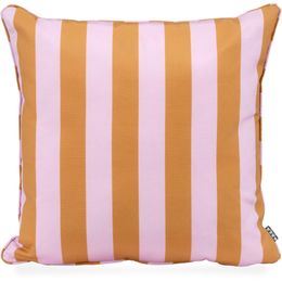HOCK Dekokissen H.O.C.K., bunt (cognac flieder, gestreift), Dekokissen_Sitzkissen_Kissenh&uuml;llen, B/L: 50cm x 50cm, 1 Stk., Bezug: 100% Polyacryl, gestreift, B:50cm H:10cm L:50cm