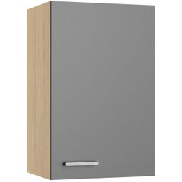H&auml;ngeschrank KOCHSTATION, B:45cm H:70,4cm T:34,6cmbasaltgrau, eiche hell, K&uuml;che, Schr&auml;nke, "KS-Lucy", Breite 45 cm, mit 1 T&uuml;r, 2 Einlegeb&ouml;den,