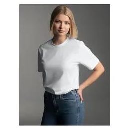 T-Shirt TRIGEMA "TRIGEMA T-Shirt DELUXE Baumwolle", Damen, Gr. XXL, wei&szlig;, Single Jersey, 100% Baumwolle, Basic, lang, Rundhals, Shirts T-Shirt