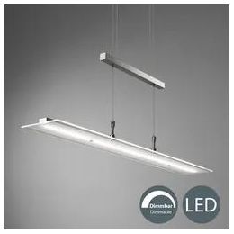 B.K.LICHT LED Pendelleuchte, silber (silberfarben), 4, H: 175cm, Leuchten, H&auml;ngeleuchte, LED, dimmbar, inkl. 20W 1600lm 3000K, h&ouml;henverstellbar, LED Pendelleuchte